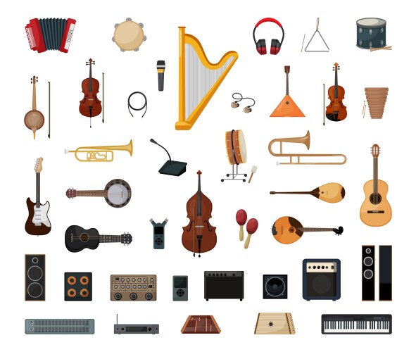 Set of musical instruments Royalty Free Vector Image