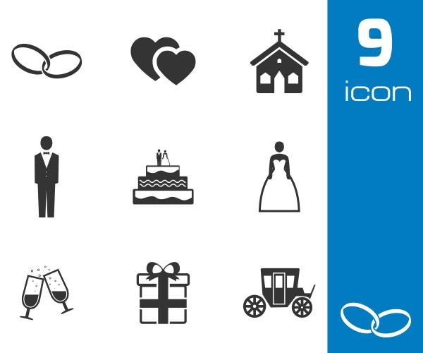 Wedding icons set Royalty Free Vector Image - VectorStock