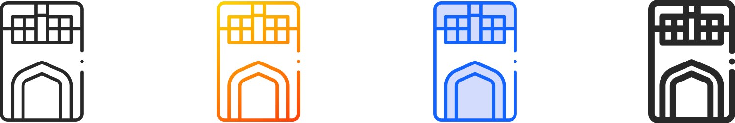 Cigarette iconthin linear gradient blue stroke Vector Image