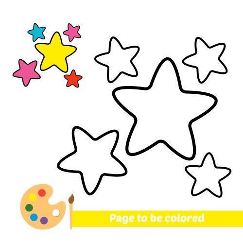 Coloring book for kids stars image Royalty Free Vector Image