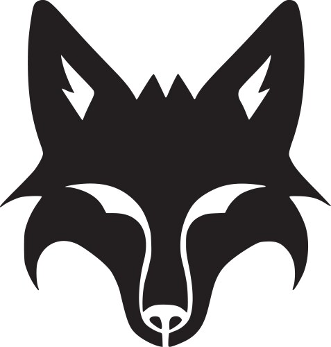 Fox - black and white Royalty Free Vector Image