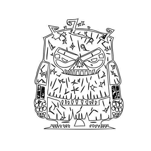 Zombie scary outline sketch Royalty Free Vector Image