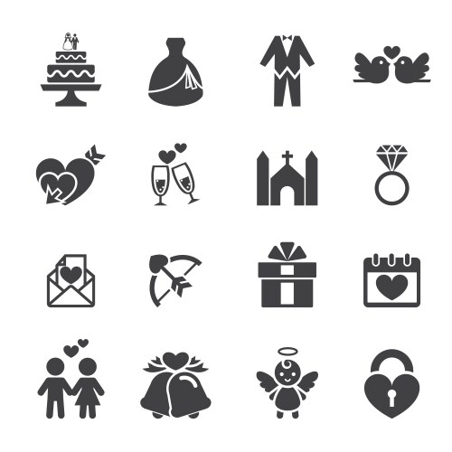 Icons preparation for the wedding Royalty Free Vector Image
