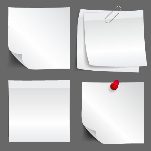 Empty photo frames paper notes Royalty Free Vector Image