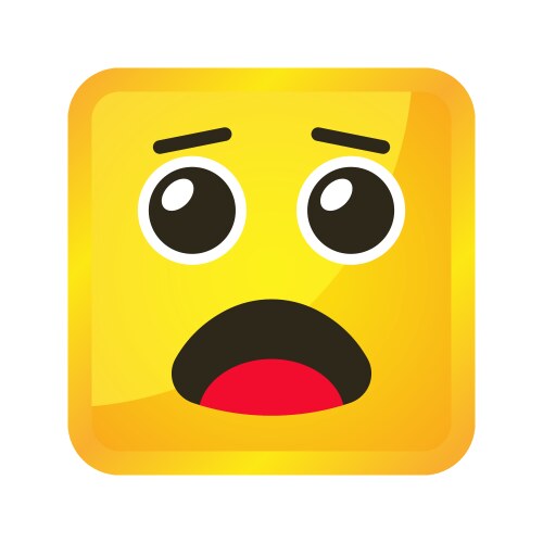 Yellow square emoticons and emojis in flat style Vector Image