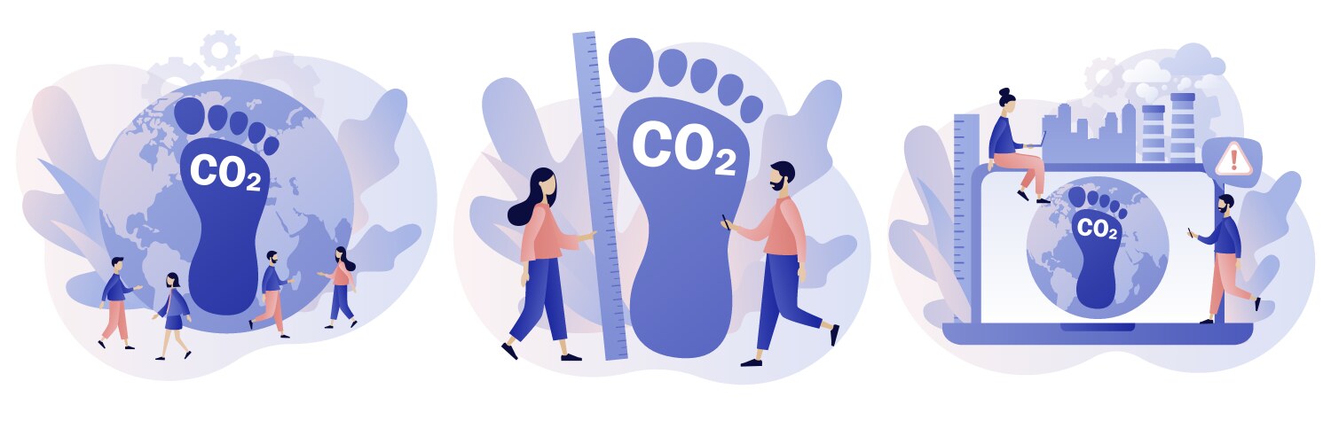 Carbon footprint pollution co2 emission Royalty Free Vector