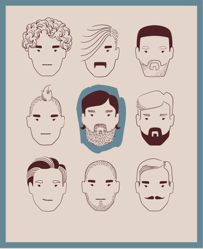 Man head divisions scheme Royalty Free Vector Image