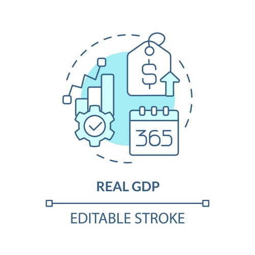 Nominal gdp soft blue concept icon Royalty Free Vector Image