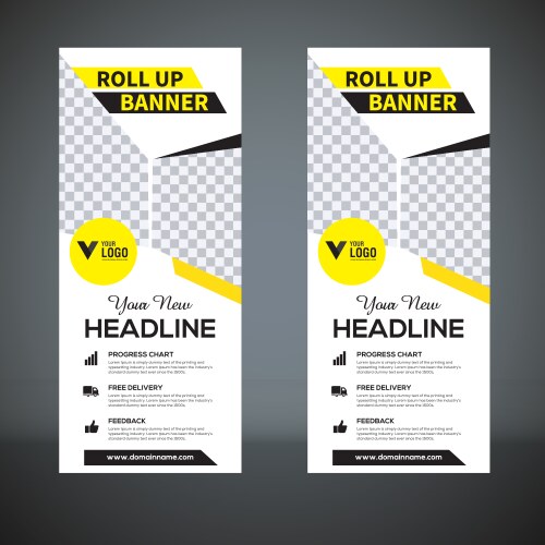 Roll up banner stand template Royalty Free Vector Image