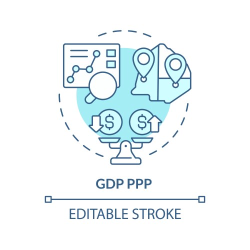 Nominal gdp soft blue concept icon Royalty Free Vector Image