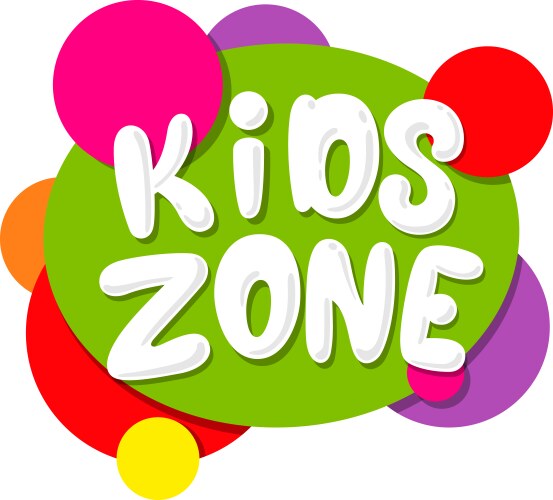 Kids zone colorful banner cartoon letters Vector Image