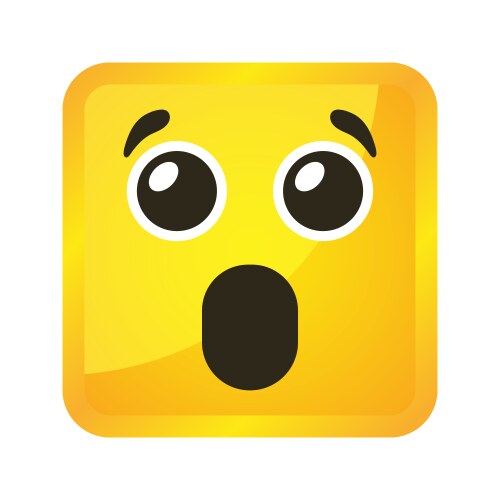 Yellow square emoticons and emojis in flat Vector Image
