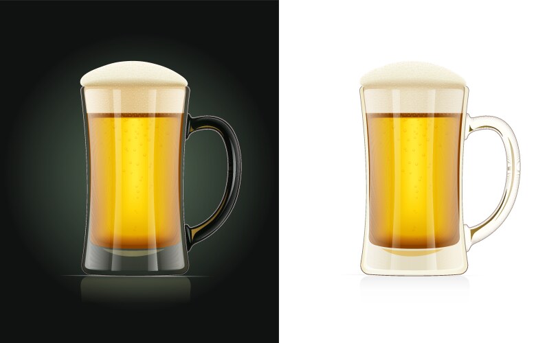 Wooden beer cup mockup Royalty Free Vector Image