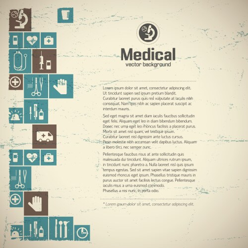 Health and treatment blue background Royalty Free Vector