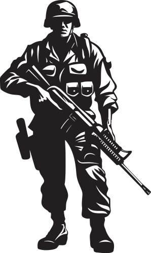 Guardian sentinel elegant soldier holding gun Vector Image