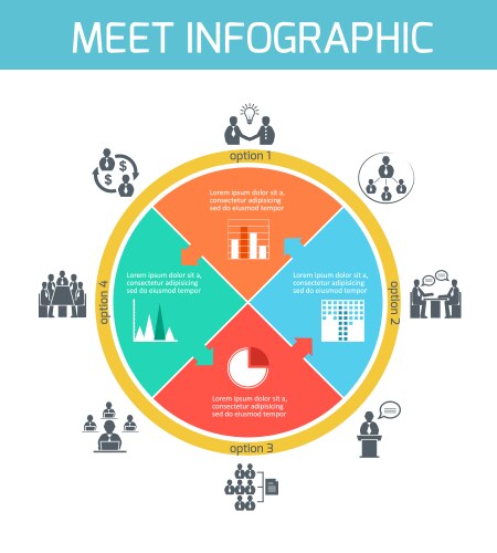 Business people meeting infographics Royalty Free Vector