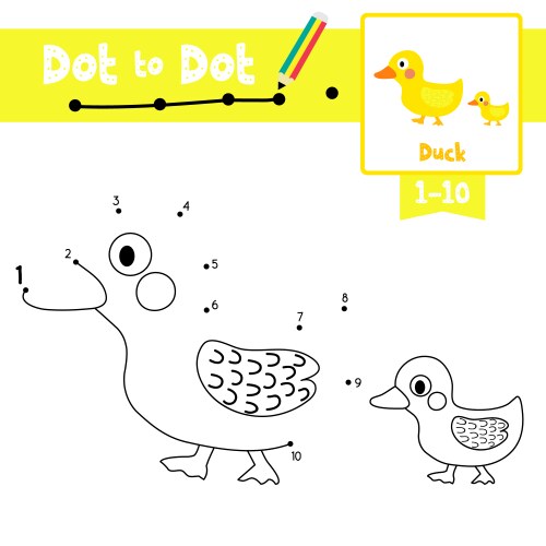 Dot to educational game and coloring book Vector Image