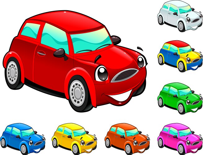 Cartoon cars Royalty Free Vector Image - VectorStock