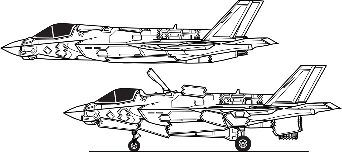 Lockheed martin f-35 lightning ii Royalty Free Vector Image