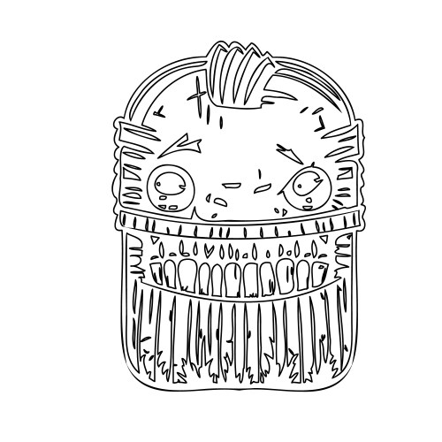 Zombie scary outline sketch Royalty Free Vector Image