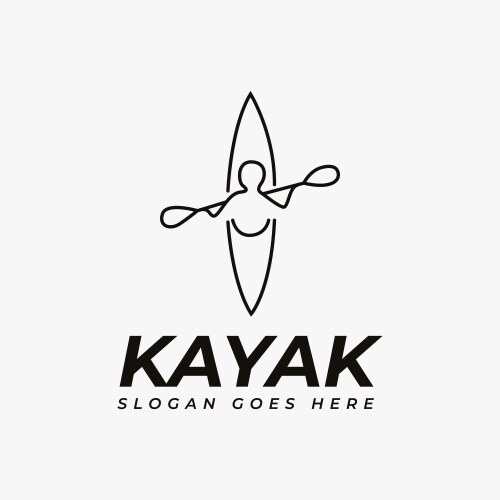 Minimal person riding kayak logo Royalty Free Vector Image