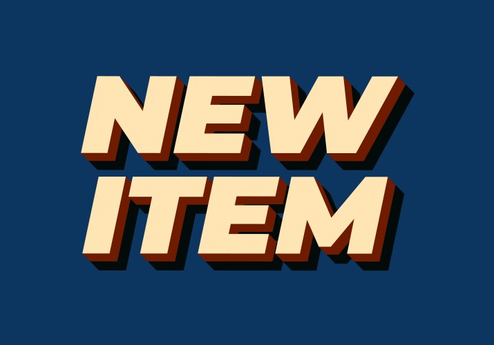 New item text effect in 3d style for print ad Vector Image