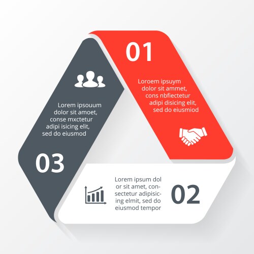 Triangle arrows infographic template for diagram Vector Image