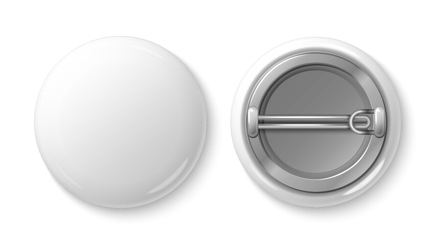 Template blank white button badge Royalty Free Vector Image