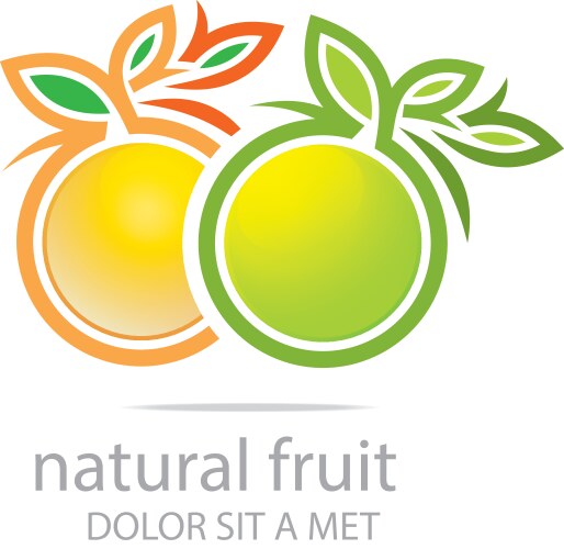 Logo design with fresh fruits Royalty Free Vector Image
