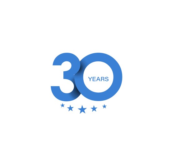 Anniversary 30 silver 3d numbers Royalty Free Vector Image