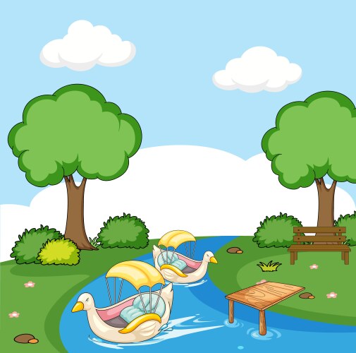 Cartoon nature landscape Royalty Free Vector Image