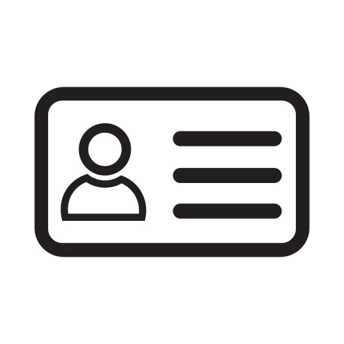 Id card icon driver license staff identification Vector Image