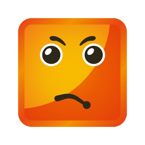 Yellow square emoticons and emojis in flat style Vector Image