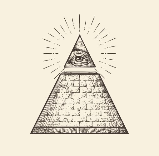 Purple tarot pyramid Royalty Free Vector Image