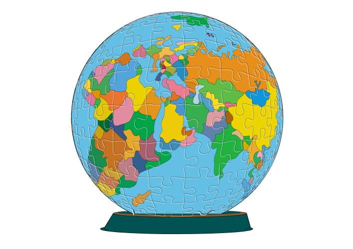 Interlocking Puzzle Sphere Royalty Free Vector Image