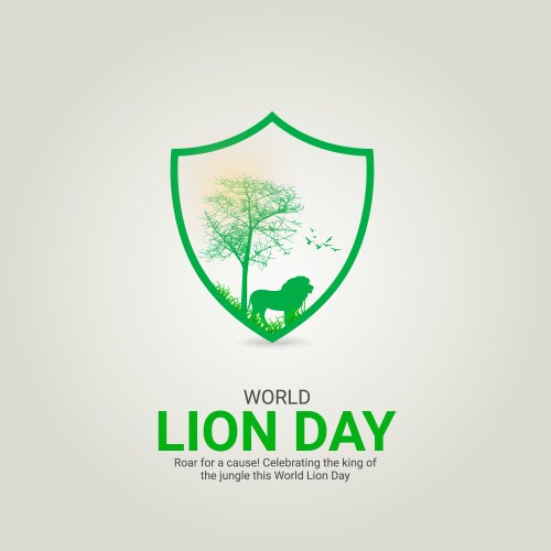 International lion day creative ads design Vector Image