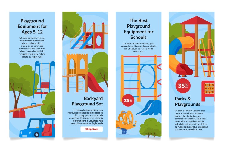Playground template for advertising brochure Vector Image