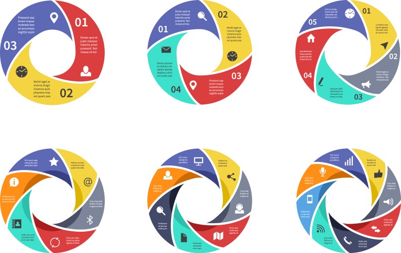 Data visualisation charts and diagrams Royalty Free Vector