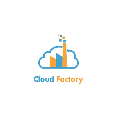 Cloud tech icon logo symbol design flat Royalty Free Vector
