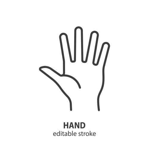 Human hand palm icon pictogram isolated Royalty Free Vector