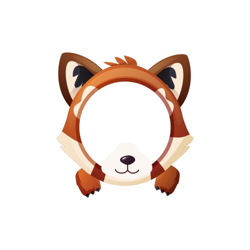 Avatar frame red panda cartoon achievement Vector Image