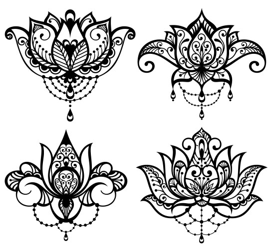 Flower Tattoos Vector Images (over 100,000)