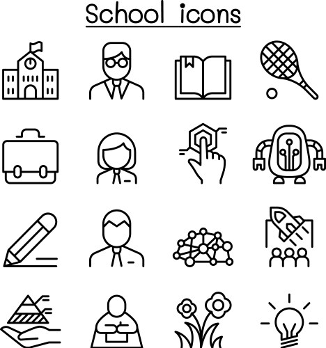 Learning icons Royalty Free Vector Image - VectorStock