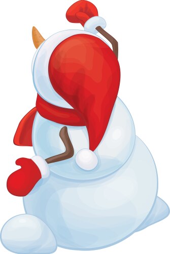 Watercolor hand drawn snowman Royalty Free Vector Image