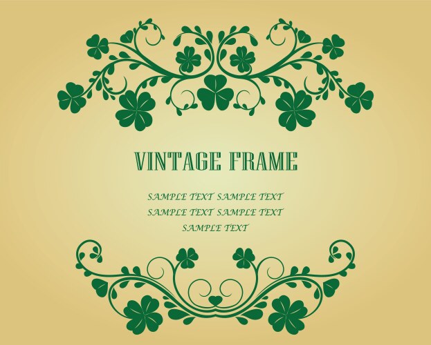Golden clover frame Royalty Free Vector Image - VectorStock