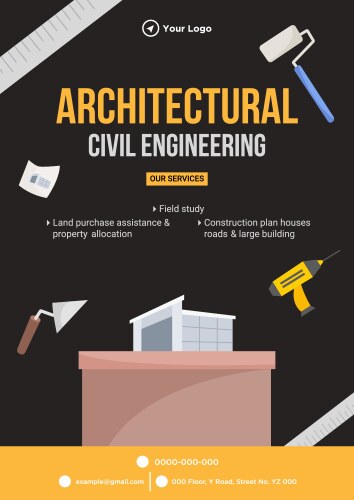Flyer design of architectural civil engineering Vector Image