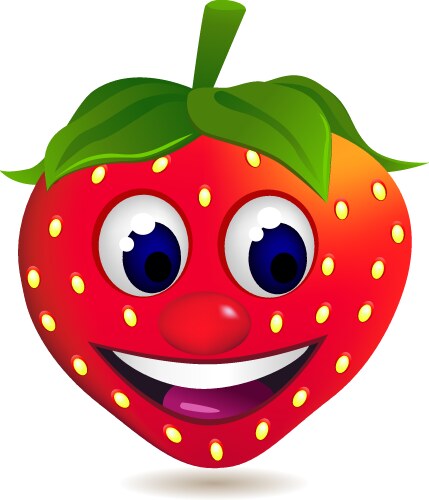 Fresh strawberry cartoon Royalty Free Vector Image