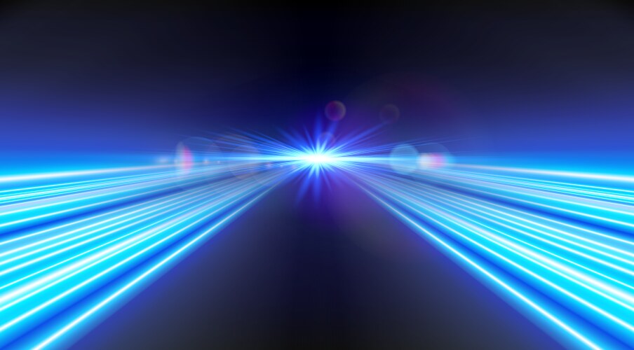 Straight fast light blue glowing lines air Vector Image