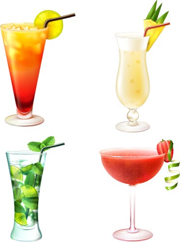 New era cocktail set Royalty Free Vector Image