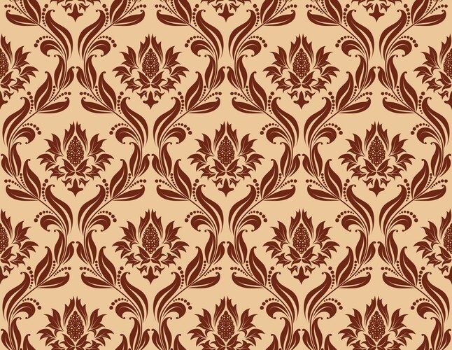 Floral damask seamless pattern Royalty Free Vector Image